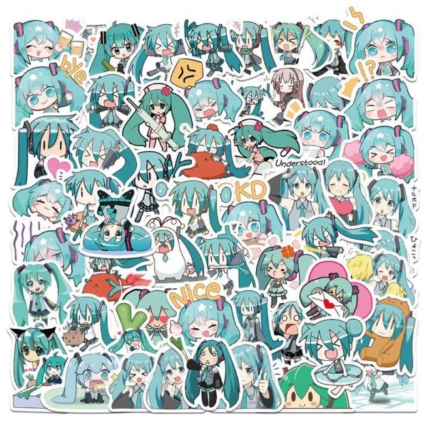 65PCS Miku Stickers Waterproof Cute Miku Decal PVC Stickers - RegisBox