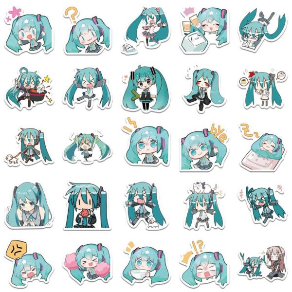 65PCS Miku Stickers Waterproof Cute Miku Decal PVC Stickers - RegisBox