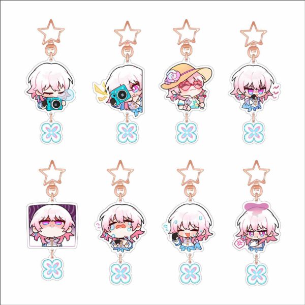 March 7th Honkai Star Rail Acrylic Charm Chibi March 7th Keychains ...