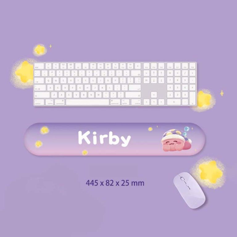 Kirby Mouse Pad Kawaii Kirby Keyboard Wrist Rest Pastel Purple Decor ...