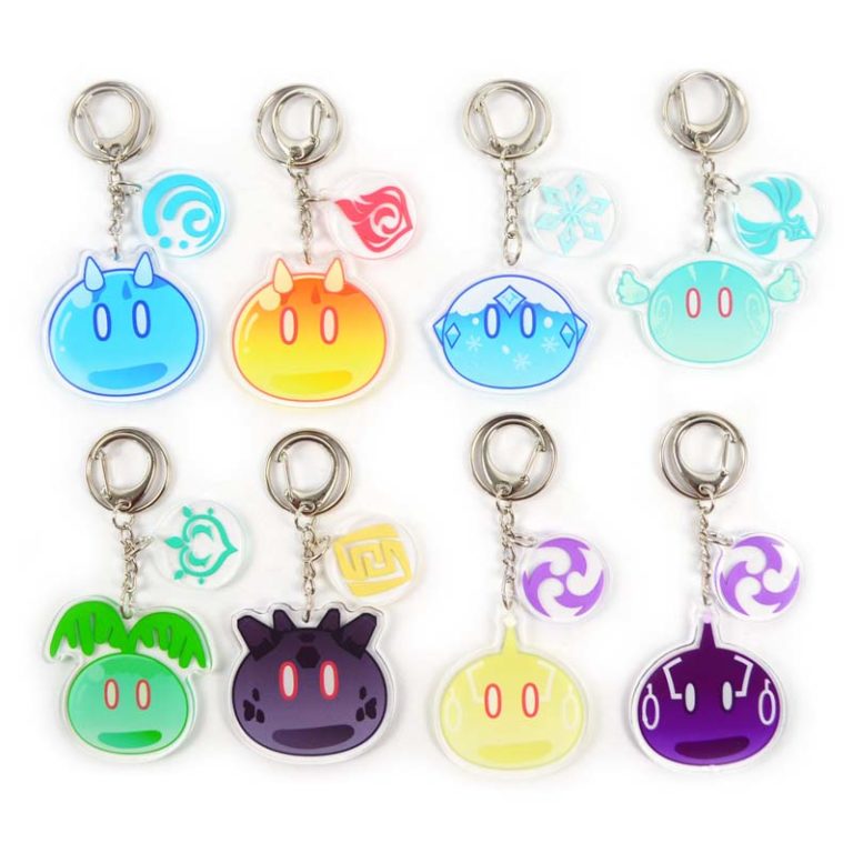 Slime Acrylic Charms Epoxy Genshin Impact Key Rings Elemental Slimes ...