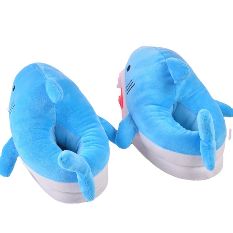 Blue Shark Slippers Cute Shark Bedroom Slippers - RegisBox