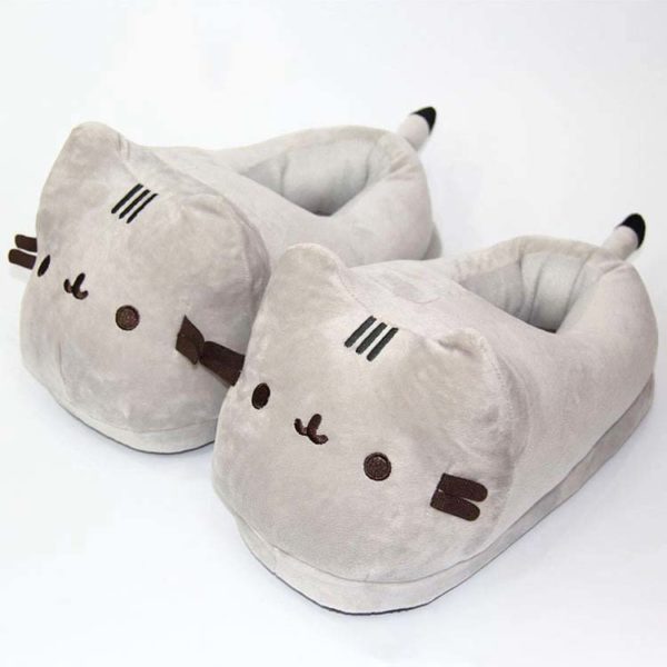 Gray Cat Slippers Chibi Cat House Slippers Cat Mom Gifts - RegisBox