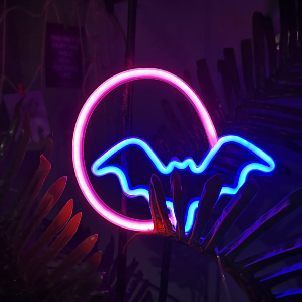 Bat Neon Sign Super Hero Wall Decor Game Room LED Night Lights - RegisBox