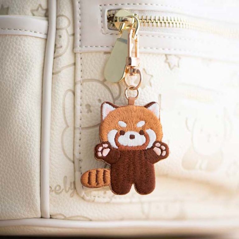Embroidered Red Panda Keychain Cute Embroidered Lesser Panda Key Rings ...