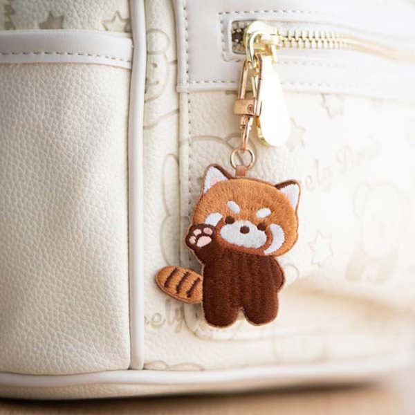 Embroidered Red Panda Keychain Cute Embroidered Lesser Panda Key Rings ...