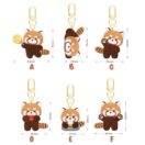 Embroidered Red Panda Keychain Cute Embroidered Lesser Panda Key Rings ...
