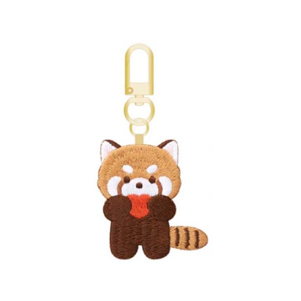 Embroidered Red Panda Keychain Cute Embroidered Lesser Panda Key Rings ...