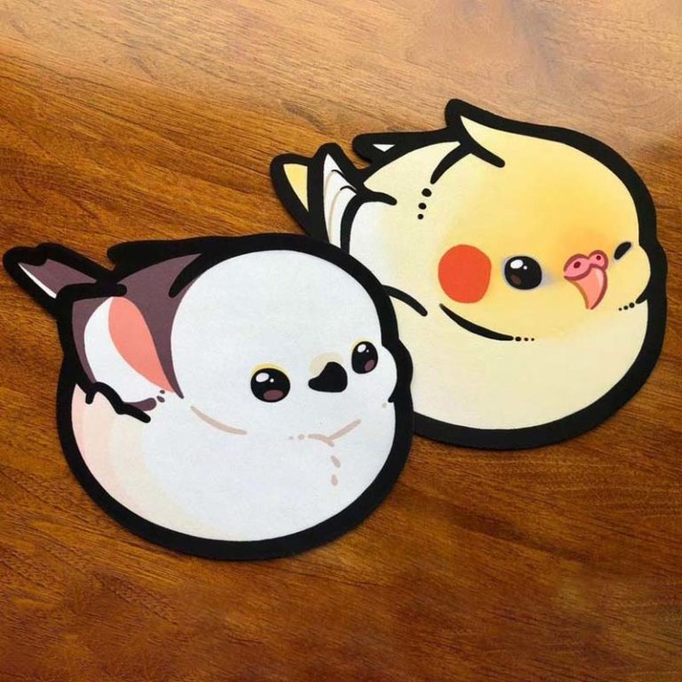 Chibi Bird Mouse Pads Cute Cockatiel Parrot Owl Sparrow - RegisBox