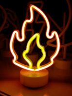 Fire Neon LED Night Lights Pyro Flame Desktop Lamp - RegisBox