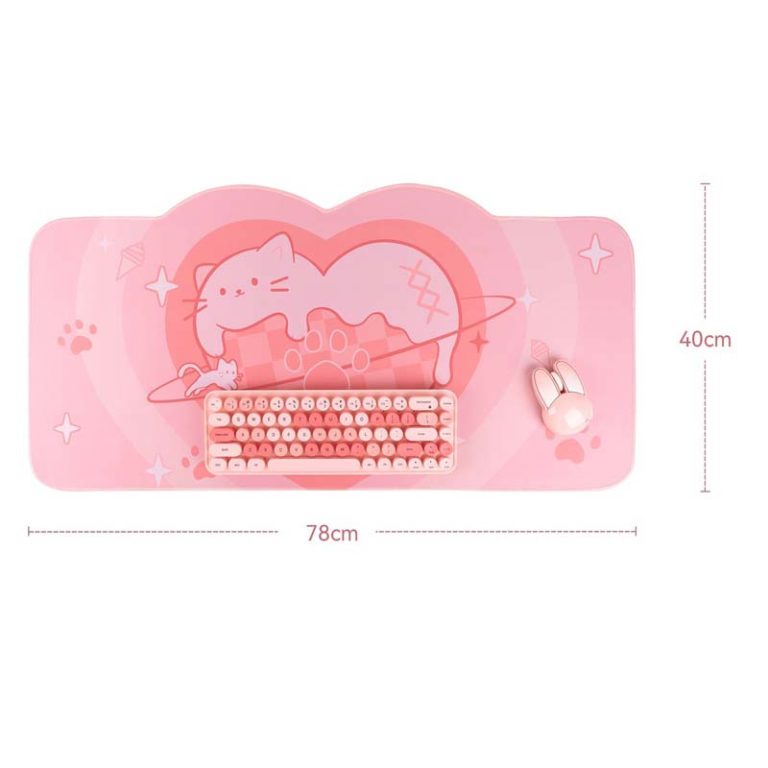 Pink Ice Cream Cat Gaming Mouse Pad Kawaii Room Decor - RegisBox