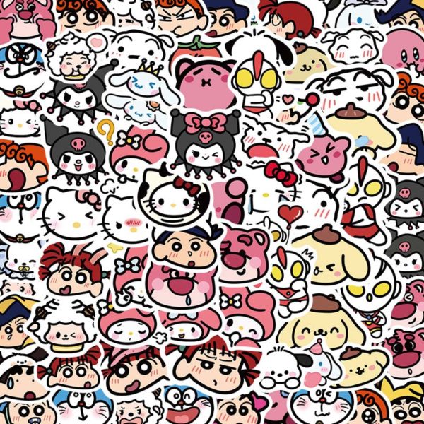 80PCS Cartoon Decals Anime Waterproof Laptop PVC Sticker Set Kawaii ...