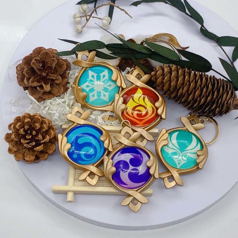 Fontaine Vision Keychain Genshin Impact Element Vision Key Rings - RegisBox