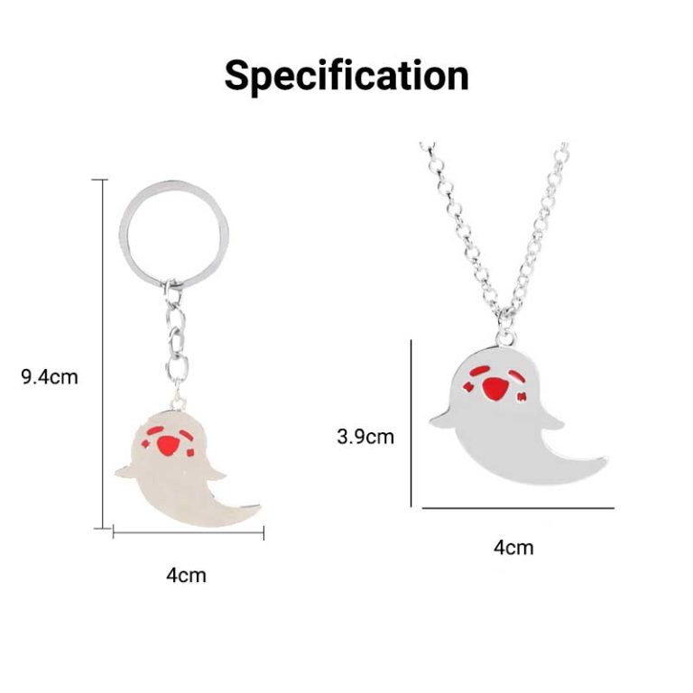 Hu Tao Keychain Necklace Set Genshin Impact Ghost Accessories - RegisBox