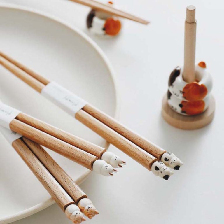 Cute Animal Chopsticks Wood Chopstick Set Wooden Housewarming Gifts ...