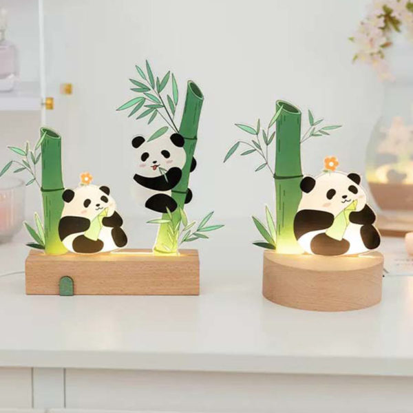 Panda LED Lamp Cute Panda Bamboo Bedroom Lights Housewarming Gifts ...