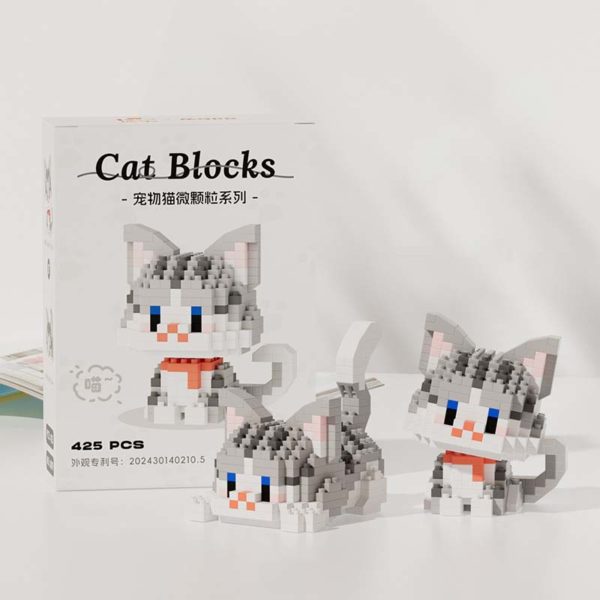 Cute Cat Building Blocks Kawaii Cat Toy Blocks - RegisBox