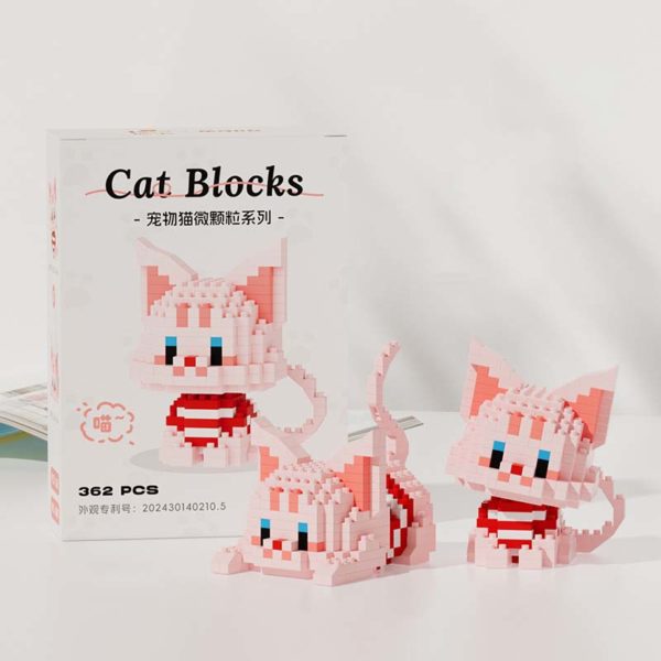 Cute Cat Building Blocks Kawaii Cat Toy Blocks - RegisBox