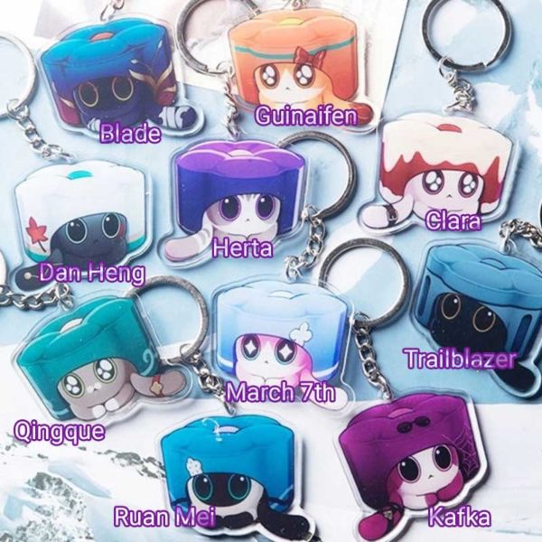 HSR Cat Cake Keychain Cute Honkai Star Rail Acrylic Charm - RegisBox