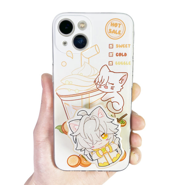 Cat Honkai Star Rail IPhone Case With HSR Phone Grip - RegisBox