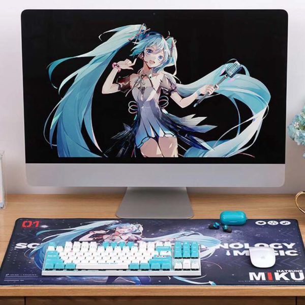 Official Large Miku Mouse Pad Hatsune Miku Game Room Decor - RegisBox