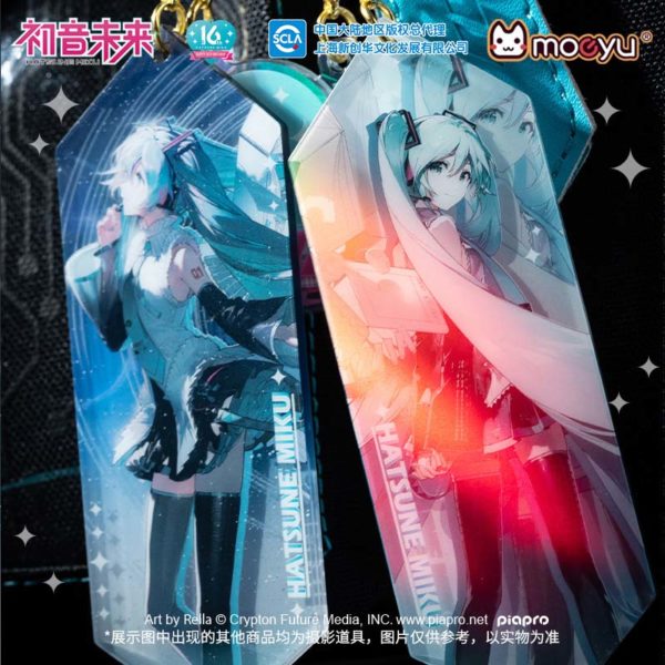 Official Miku Keychain 16th Anniversary Holographic Miku Key Ring ...