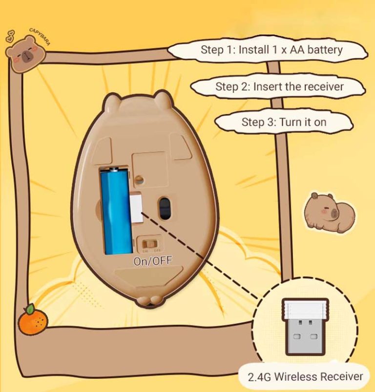 Cat Computer Mouse Cute Wireless Mice Kawaii Gaming Room Decor 2.4G ...