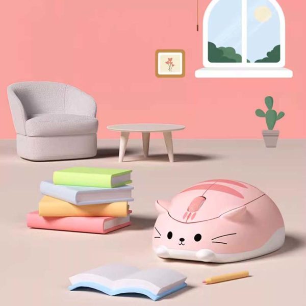 Cat Computer Mouse Cute Wireless Mice Kawaii Gaming Room Decor 2.4G ...