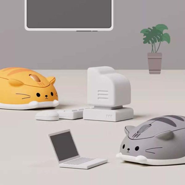 Cat Computer Mouse Cute Wireless Mice Kawaii Gaming Room Decor 2.4G ...