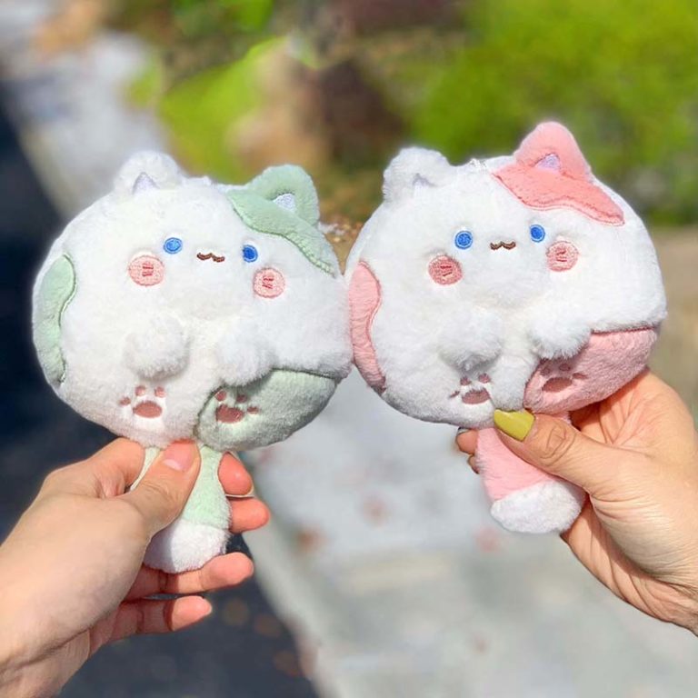 Plush Cat Keychain Cute Chubby Cat Plushie Pendant - RegisBox