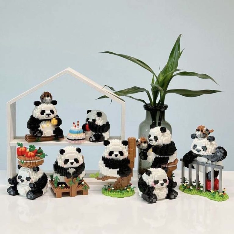 Panda Building Blocks DIY Cute Panda Toy Blocks - RegisBox