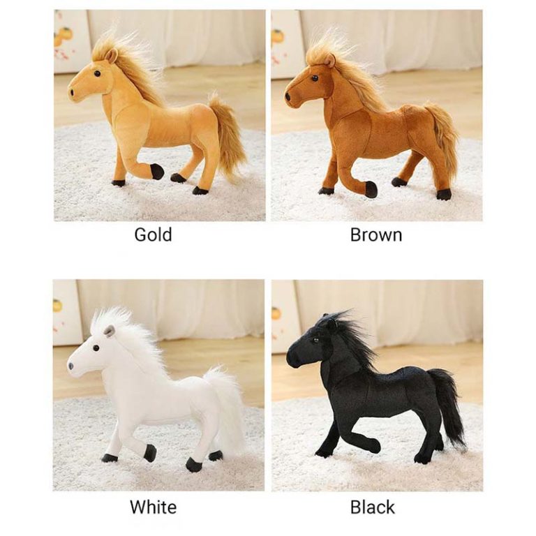 Posable Horse Plush Toys Horse Stuffed Animals Realistic Pony Plushie ...