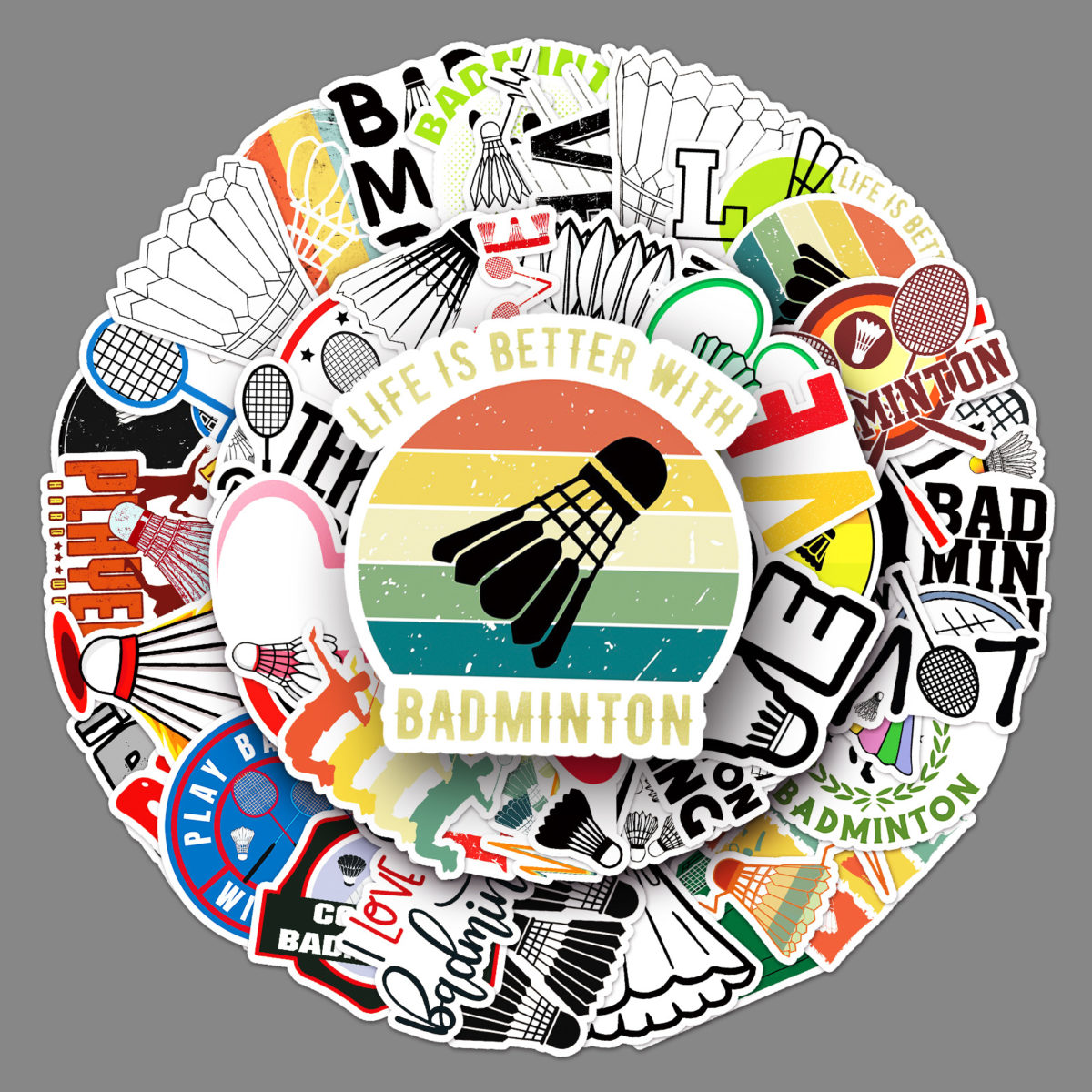 50PCS Badminton Graffiti Laptop Stickers Badminton Lover Sticker - RegisBox